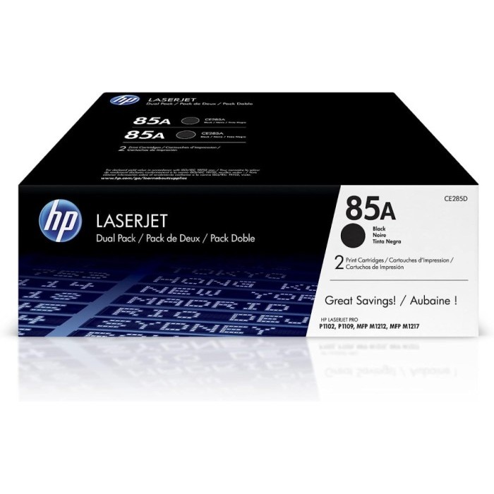 Jual HP Toner 85A LaserJet Dual Pack Black Original (CE285AD) | Shopee ...