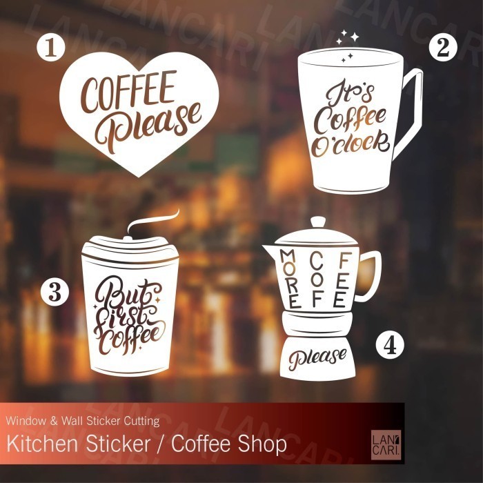Jual Sticker Cutting Dapur Kitchen Kafe Stiker Coffee Rumah shop kopi ...