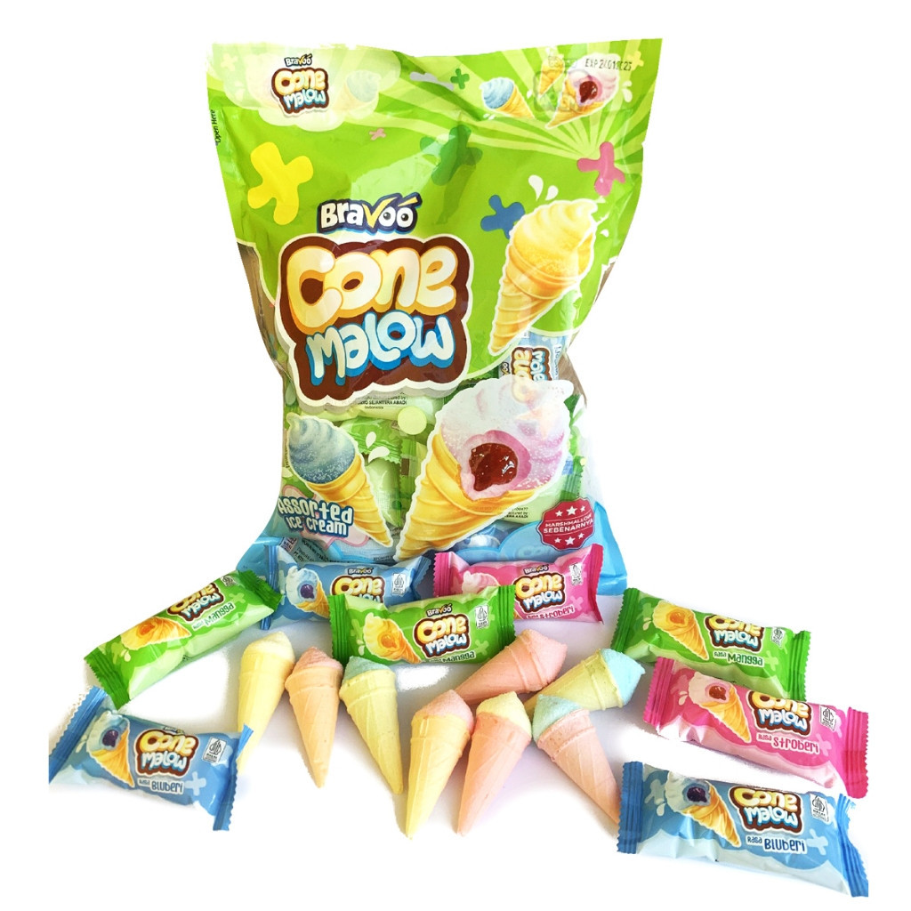 Jual CONE MALLOW 20 PCS MARSMALLOW ANEKA SNACK RASA Snacks Makanan ...