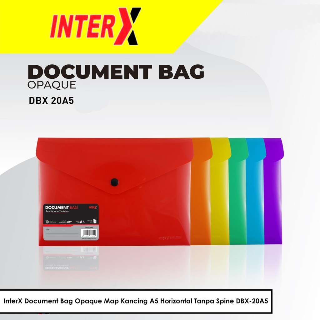 Jual InterX Document Bag Opaque Map Kancing A5 Horizontal Tanpa Spine ...