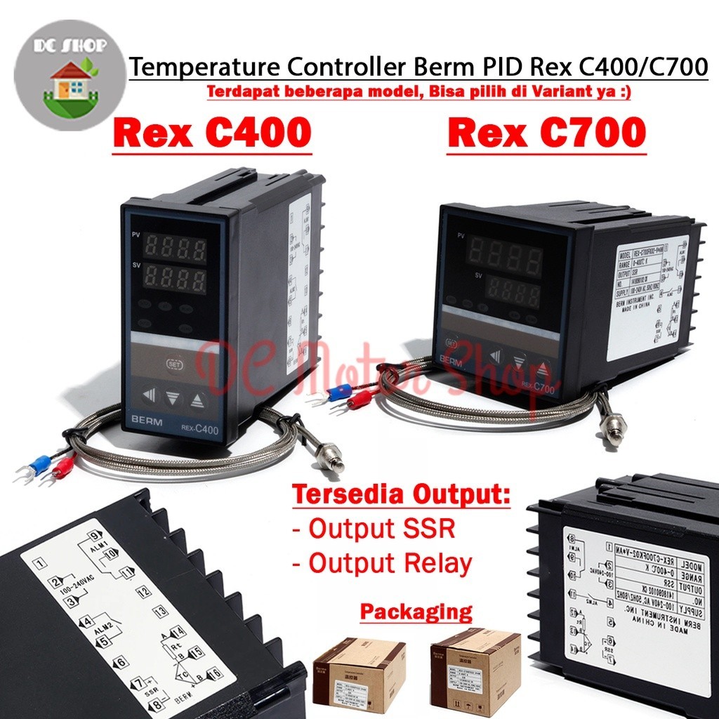Jual PID REX C400 C-400 / C700 C-700 Berm Temperature Controller Output SSR / Relay | Shopee ...
