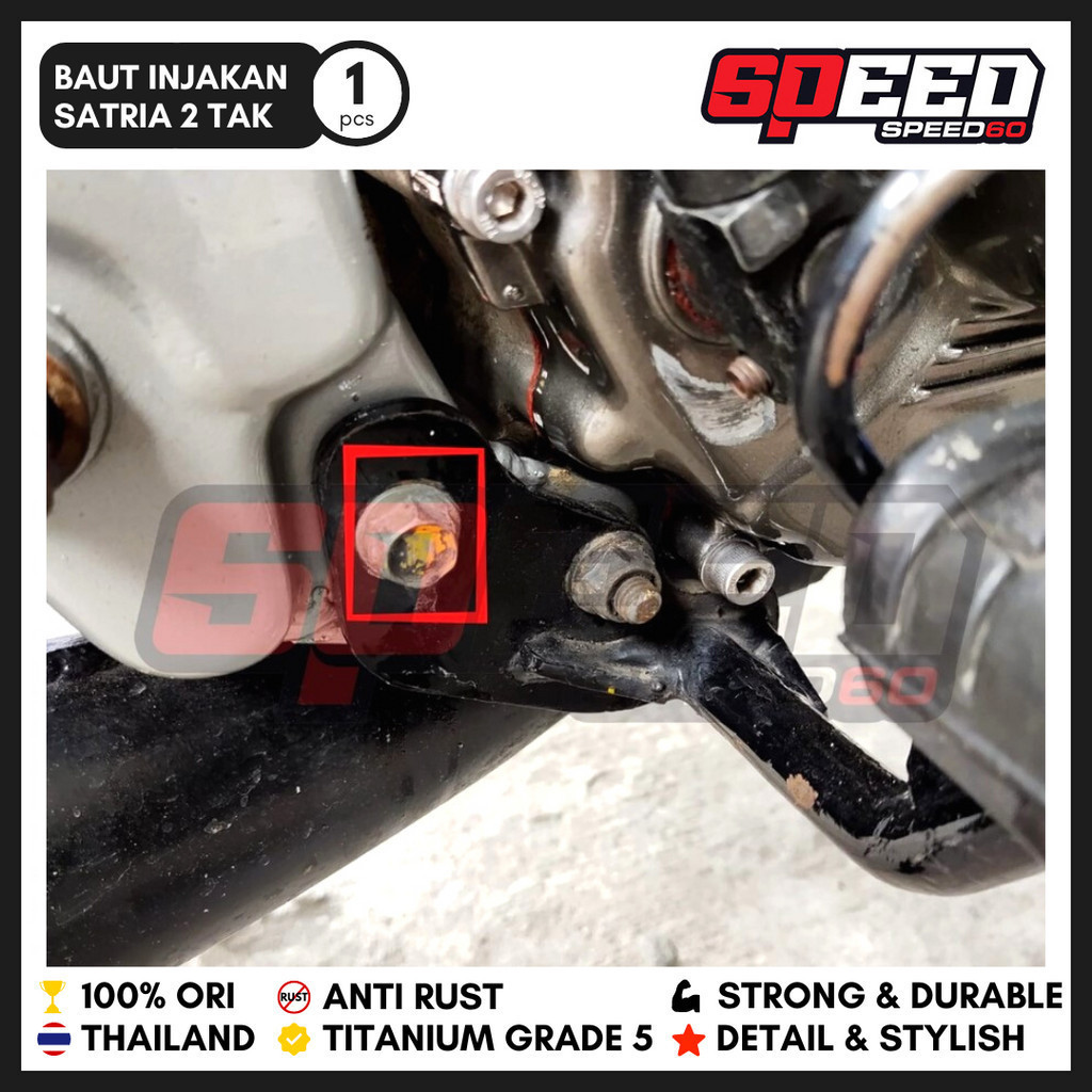 Jual Baut Breket Step Kanan Suzuki Satria Hiu 2 Tak Baut Titanium Grade ...