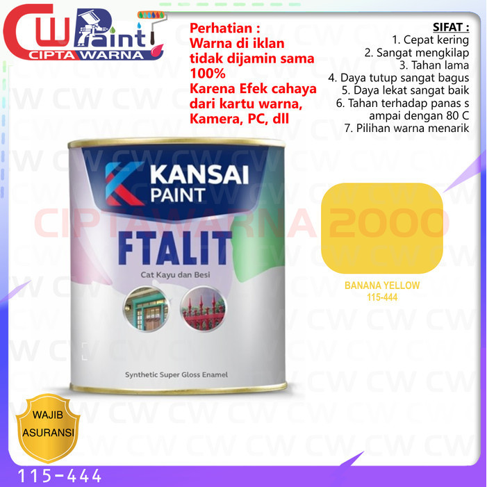 Jual Kansai Cat Minyak Besi Kayu Ftalit KF - 444 Banana Yellow Kuning 1 ...