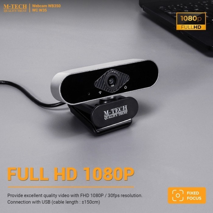Jual M-Tech Webcam WB350 Camera Webcam 1080p Full HD | Shopee Indonesia