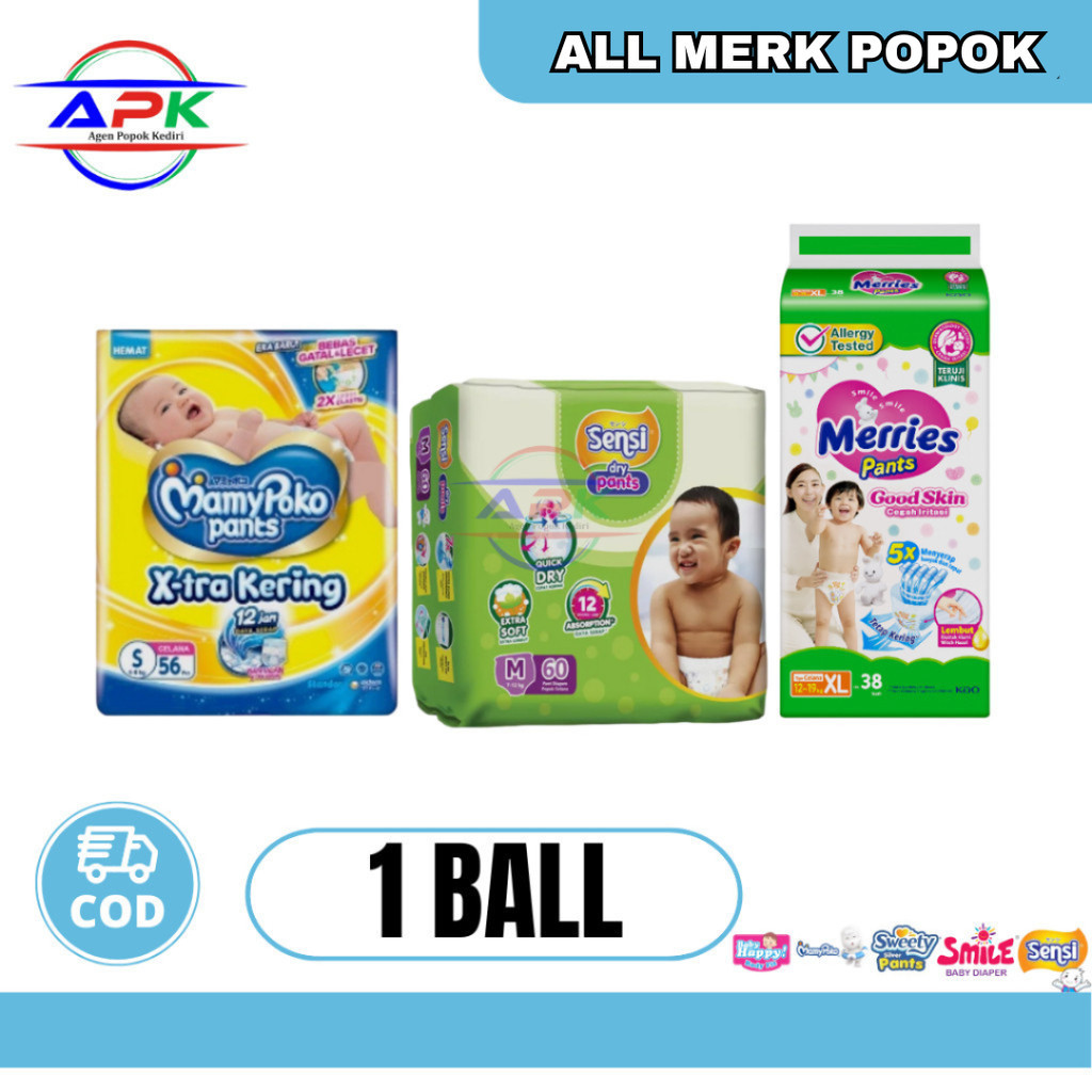 Jual MAMYPOKO POPOK BAYI JUMBO ALL MERK PAKET 1 BALL APK | Shopee Indonesia