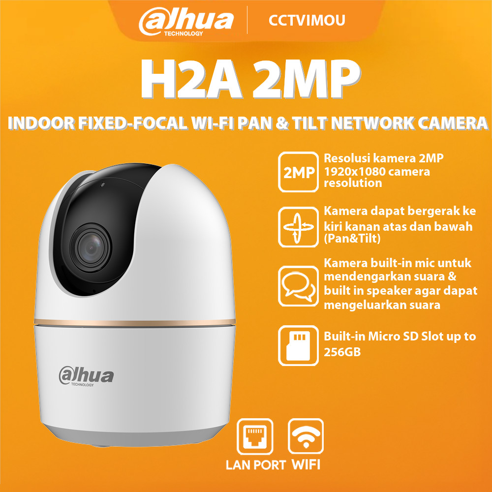 Jual DAHUA H2A 2MP INDOOR 2WAY AUDIO WIFI PAN & TILT NETWORK CAMERA | Shopee Indonesia