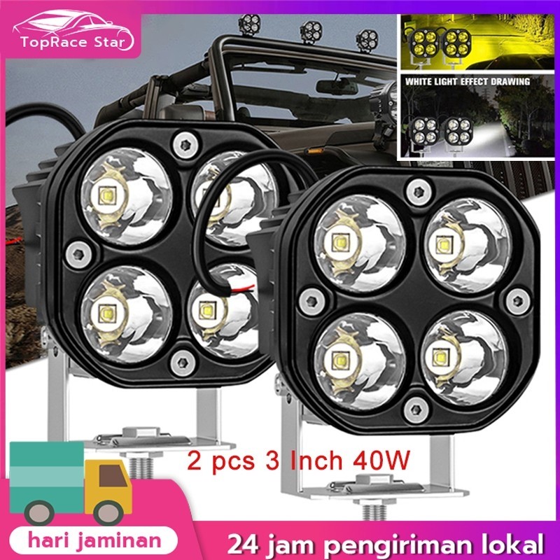 Jual 2pcs Lampu Sorot Tembak LED Bar CWL CREE 4 Titik Mata 40 Watt Mobil Motor 40W 9 - 36 Volt ...