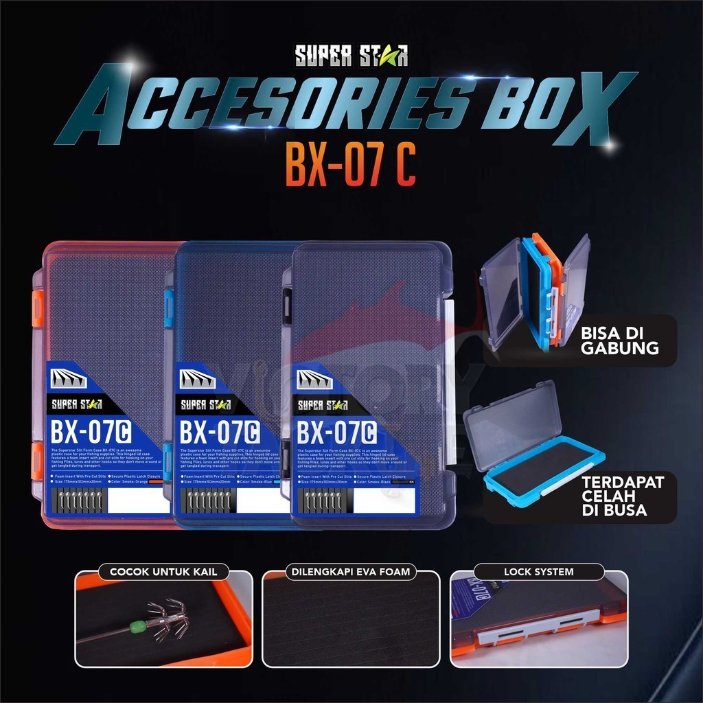Jual Box Superstar Slit From Foam Case BX-07C Box Tamiya Umpan Pancing Soft Lure Worm Box ...