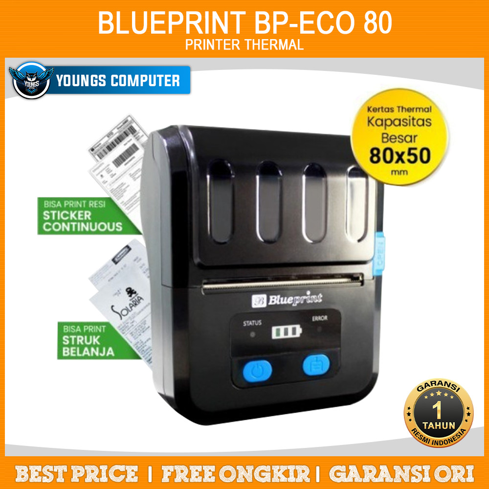 Jual Printer Thermal Blueprint BP-ECO 80 Portable 60mm/s BT USB Batt ...