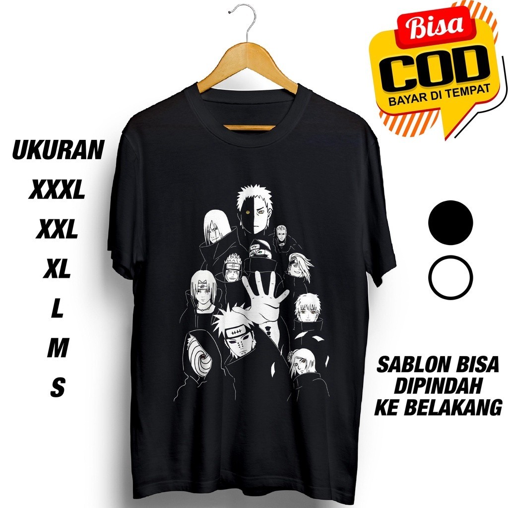 Jual Kaos Anime Naruto Akatsuki Awan / Pain Konan Itachi Kisame Sasori ...