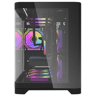 Jual CASING AIGO DARKFLASH ARC1 | Black / White Curve Fish Tank MATX ...