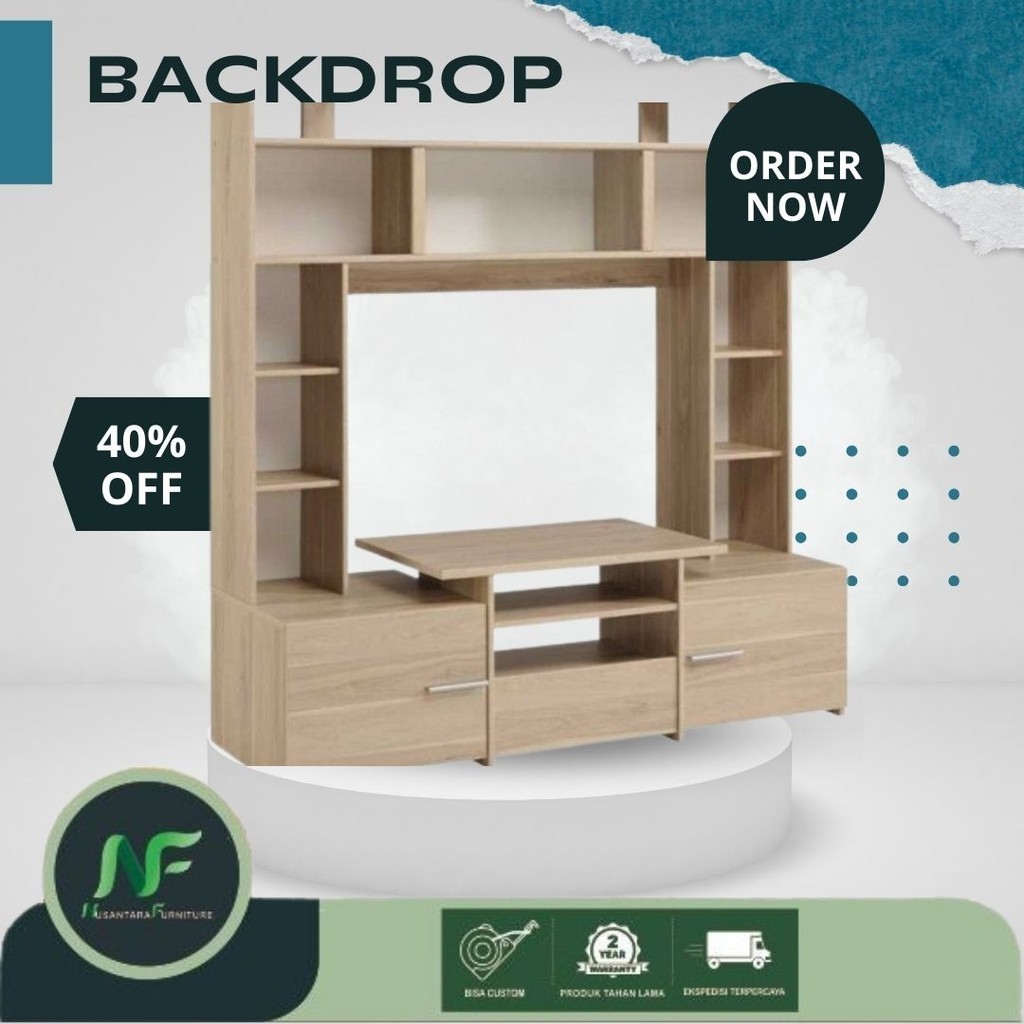Jual LEMARI BACKDROP TV MINIMALIS MODERN/ BUFFET TV/ RAK TV/ | Shopee ...