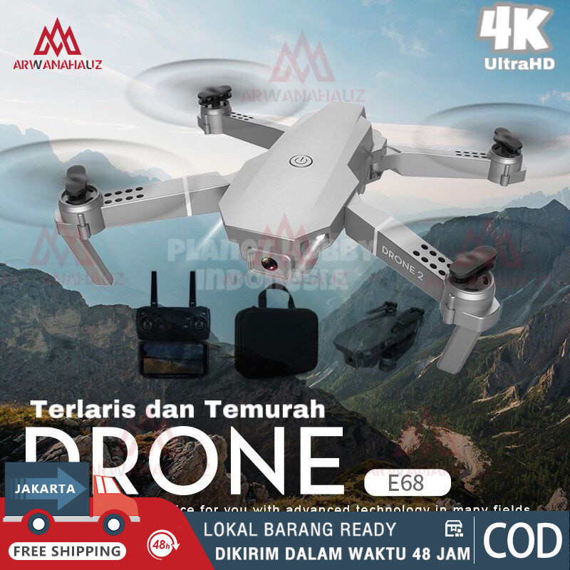 Jual E68 Pro L702 Drones 4K Dual Camera Lipat Helikopter Wifi HD FPV Tas Gratis FPV Fotografi ...
