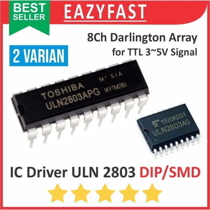 Jual IC Driver ULN2803 ULN2803A DIP SMD 8Ch 8 Ch Channel Darlington Array Transistor ULN 2803 A ...