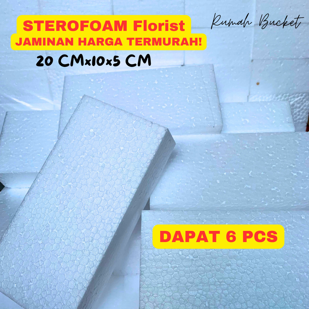Jual (6 PCS) Busa Bunga Styrofoam Foam Buket sterofoam isi 6 pcs Ukuran ...