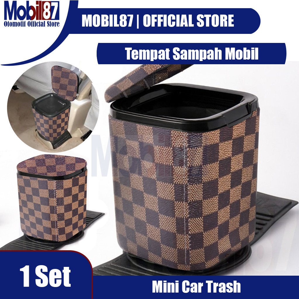 Jual Tempat Sampah Mobil Kotak Sampah Mobil Kulit Catur Car Dustbin ...