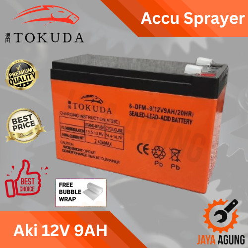 Jual TOKUDA AKI KERING BATERAI SPAYER ELEKTRIK 12V 9AH / BATTERY ACCU ...