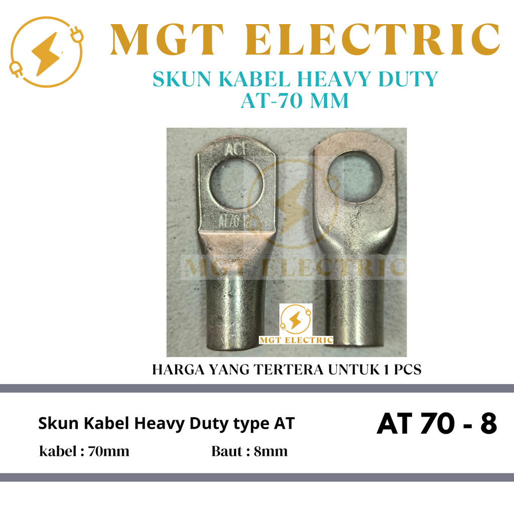 Jual Skun Kabel Heavy Duty AT-70 mm / Scun Cable Lug AT 70mm Heavy duty | Shopee Indonesia