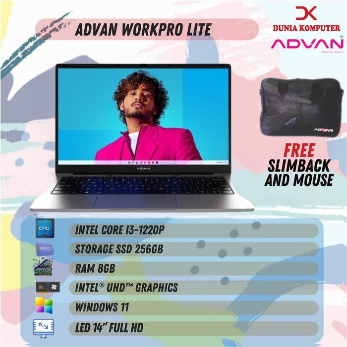 Jual Advan Work Pro Lite | i3-1220P | 8Gb DDR4 | SSD 256GB | 14" FHD ...
