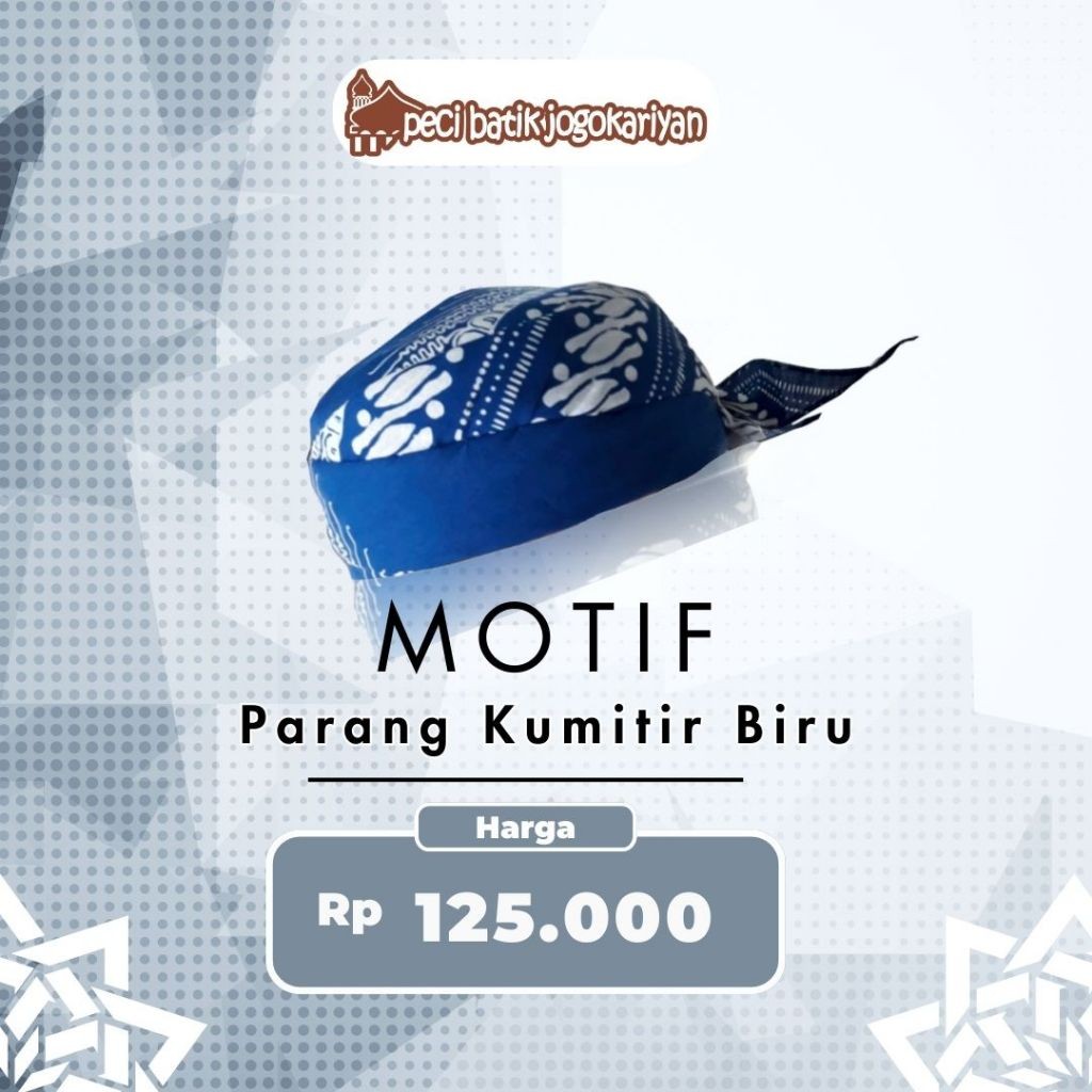Jual Peci Batik Jogokariyan Motif Parang Kumitir Biru Original | Shopee ...