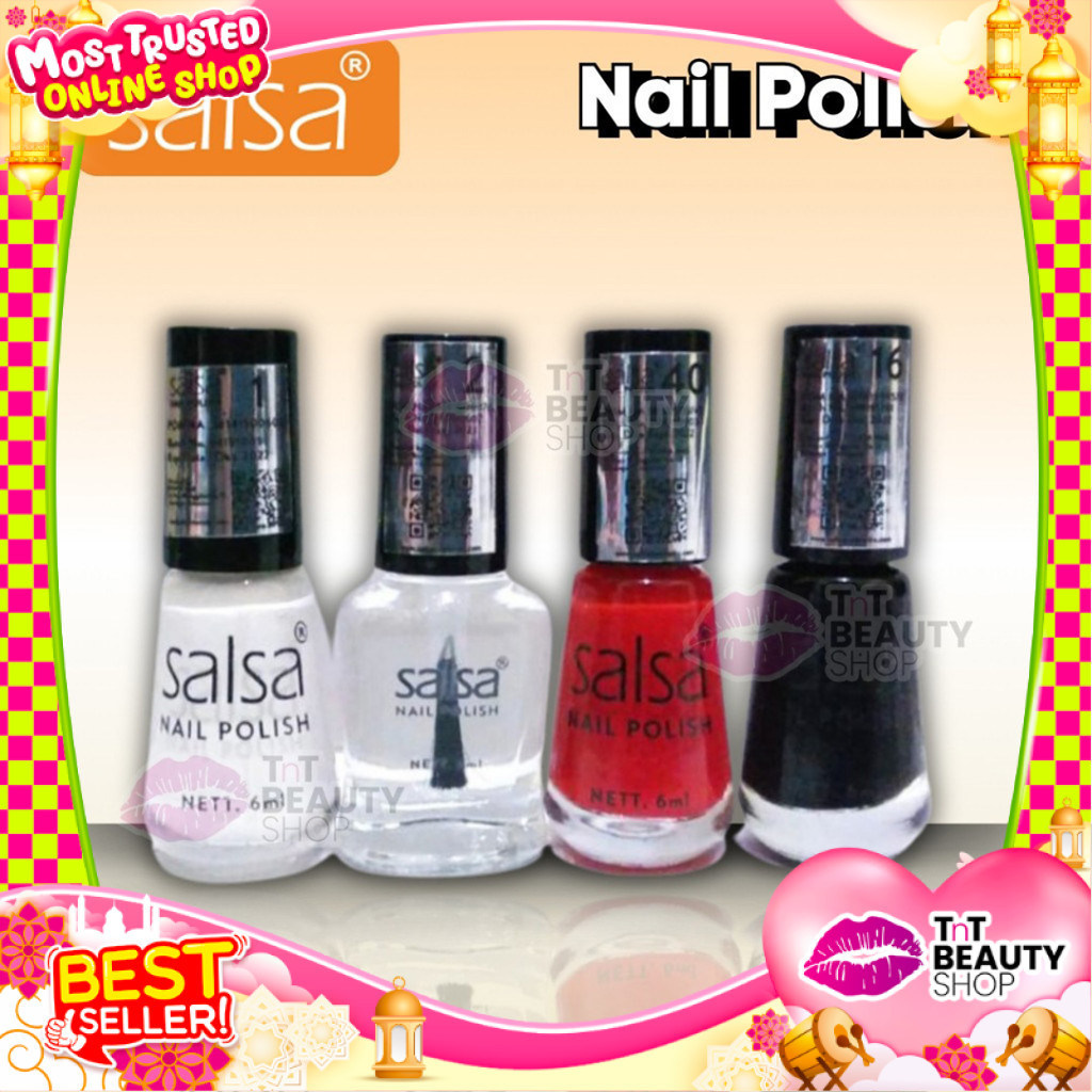 Jual Salsa Nail Polish Bening - Black - White - Red 6ml - Kutek - Cat ...