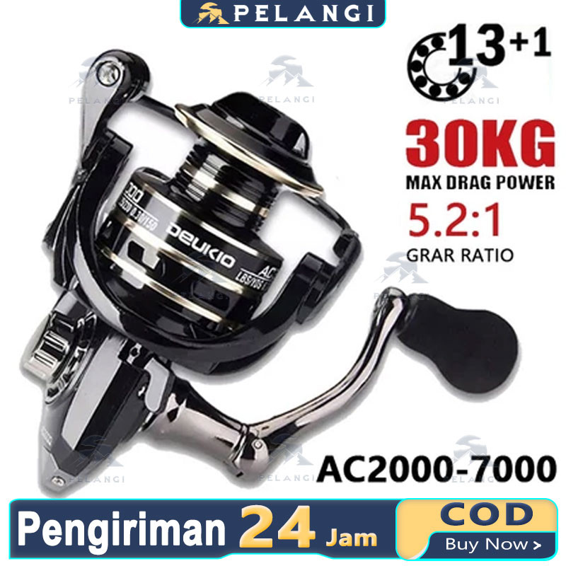 Jual Reel pancing deukio spool metal ac2000-7000 spinning reel max drag ...