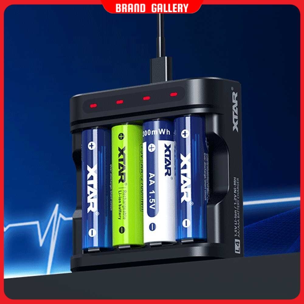 Jual Charger Baterai 4 Slot AA AAA Li-Ion Ni-MH Fast Charging - XTAR L4 | Shopee Indonesia