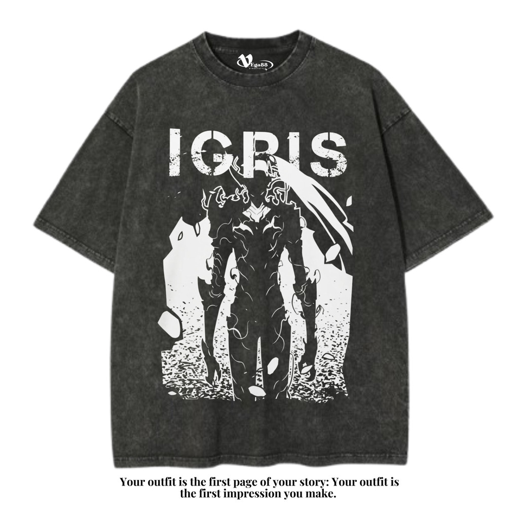 Jual VEGA88 *solo leveling igris* Kaos oversize | t-shirt oversized | kaos washed | washing ...