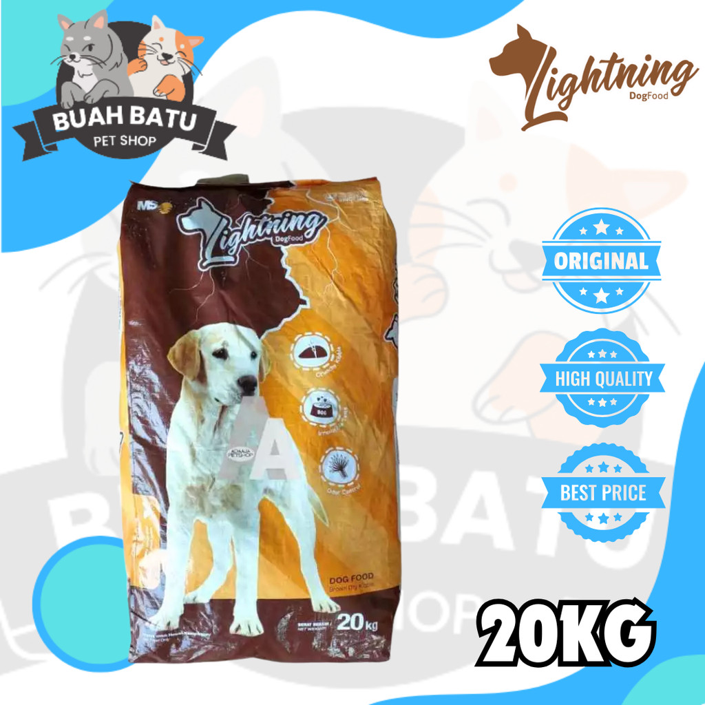 Jual Lightning Dog 20Kg Dry Food - Makanan Kering Anjing 20KG | Shopee ...