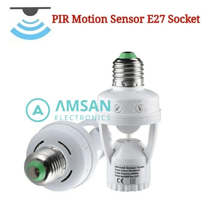 Jual Sensor Gerak PIR AC 220V Socket E27 Saklar Lampu Pintar Otomatis ...