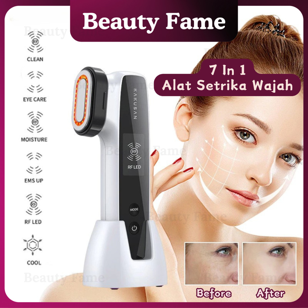 Jual Beauty Fame **GARANSI 1 TAHUN** 7 in 1 Alat Setrika Wajah Pemijat Perawatan RF Anti Aging ...