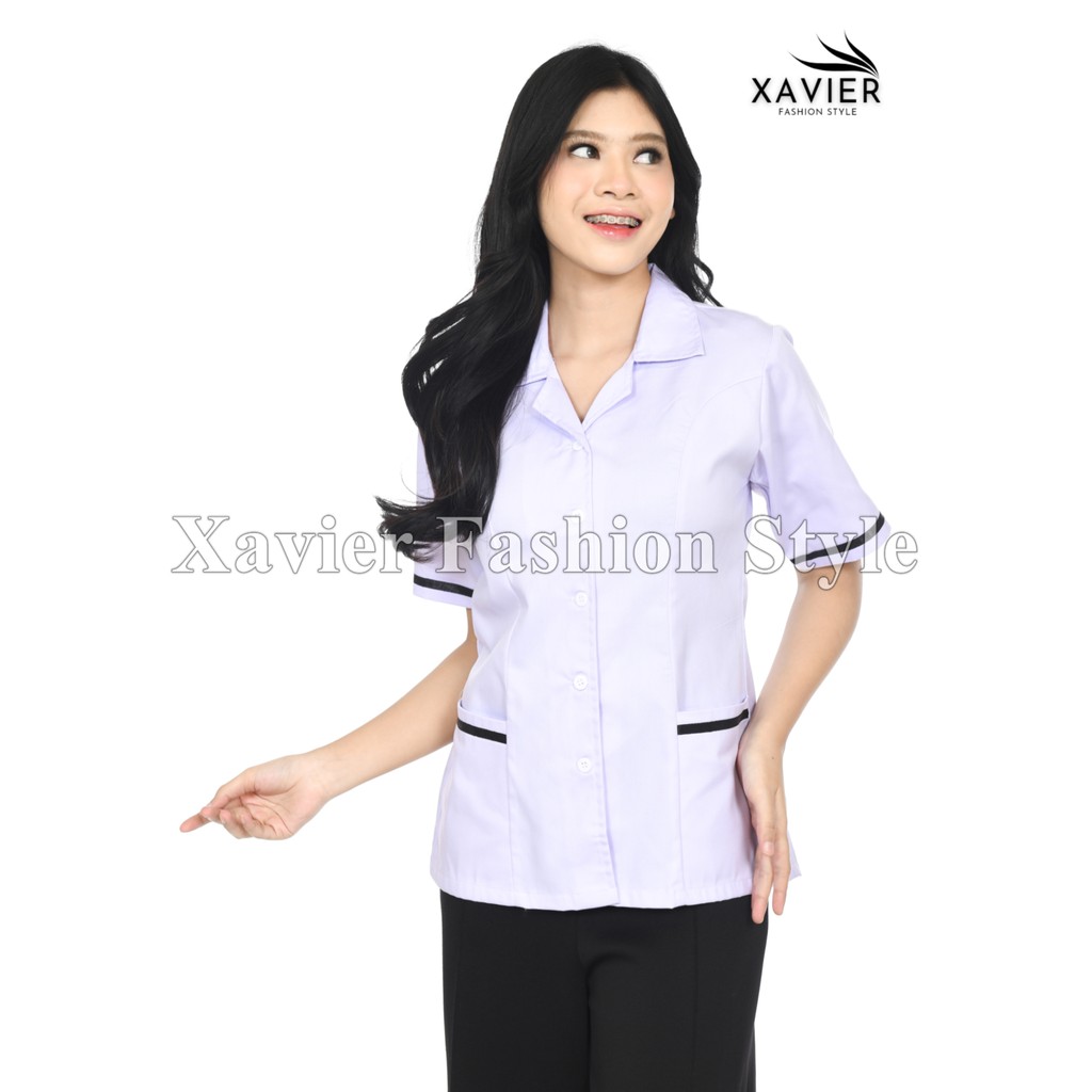 Jual Baju PDH Putih Perawat Lengan Pendek– Seragam Medis Wanita Formal ...