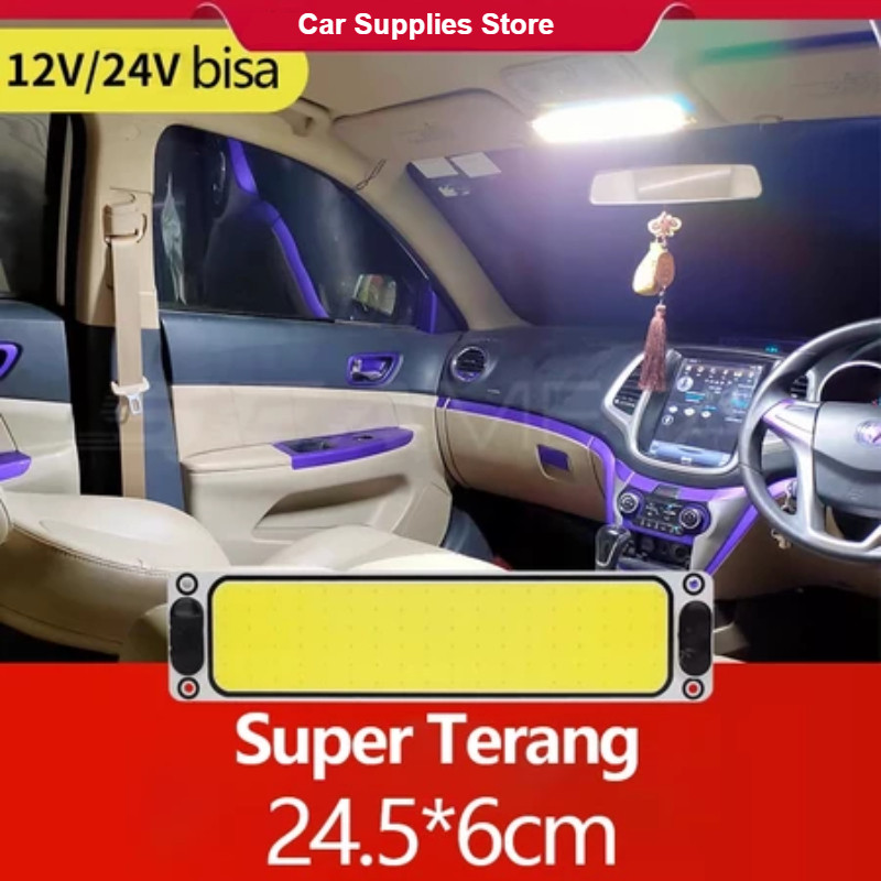 Jual Lampu Kabin Mobil Lampu Plafon Baca LED Cob Super Terang 12V 24V ...