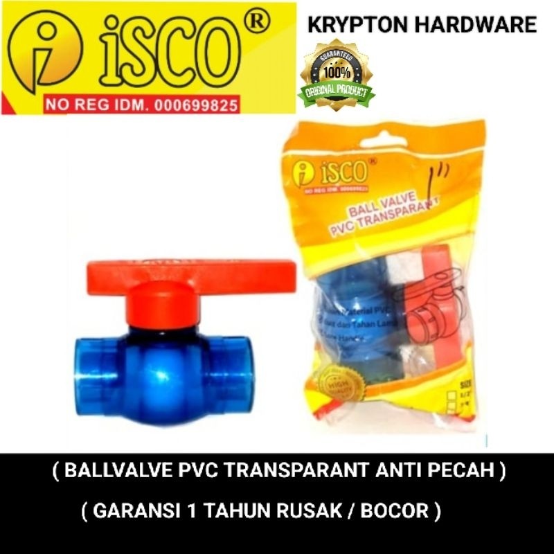 Jual ISCO ballvalve / stop KRAN pvc transparant 1/2 ( anti pecah ...
