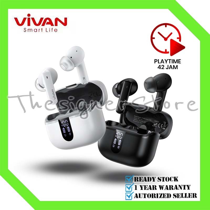 Jual VIVAN Liberty T100E TWS Bluetooth Earphone Headset 5.3 DEEP BASS ...