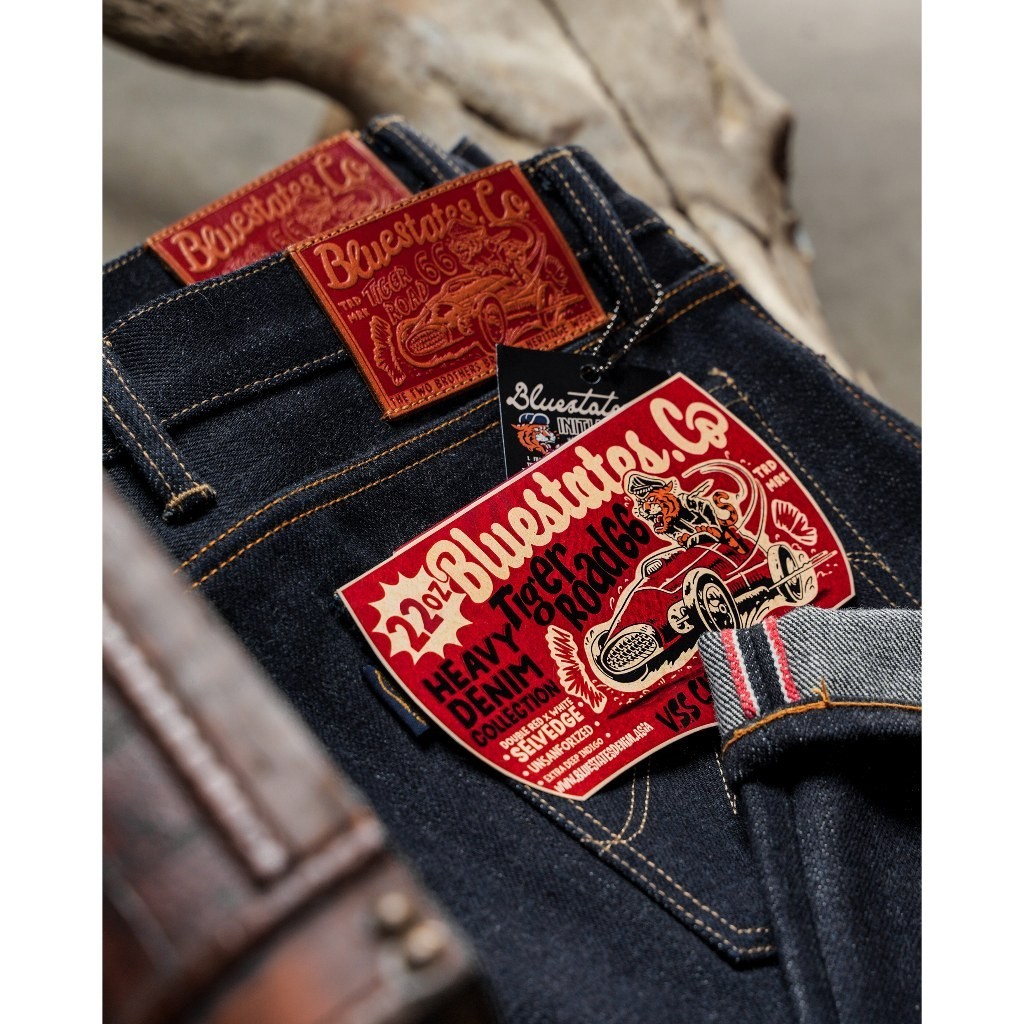 Jual Bluestates Heavyweight Raw Selvedge Denim Pants - 22 oz Tiger road ...