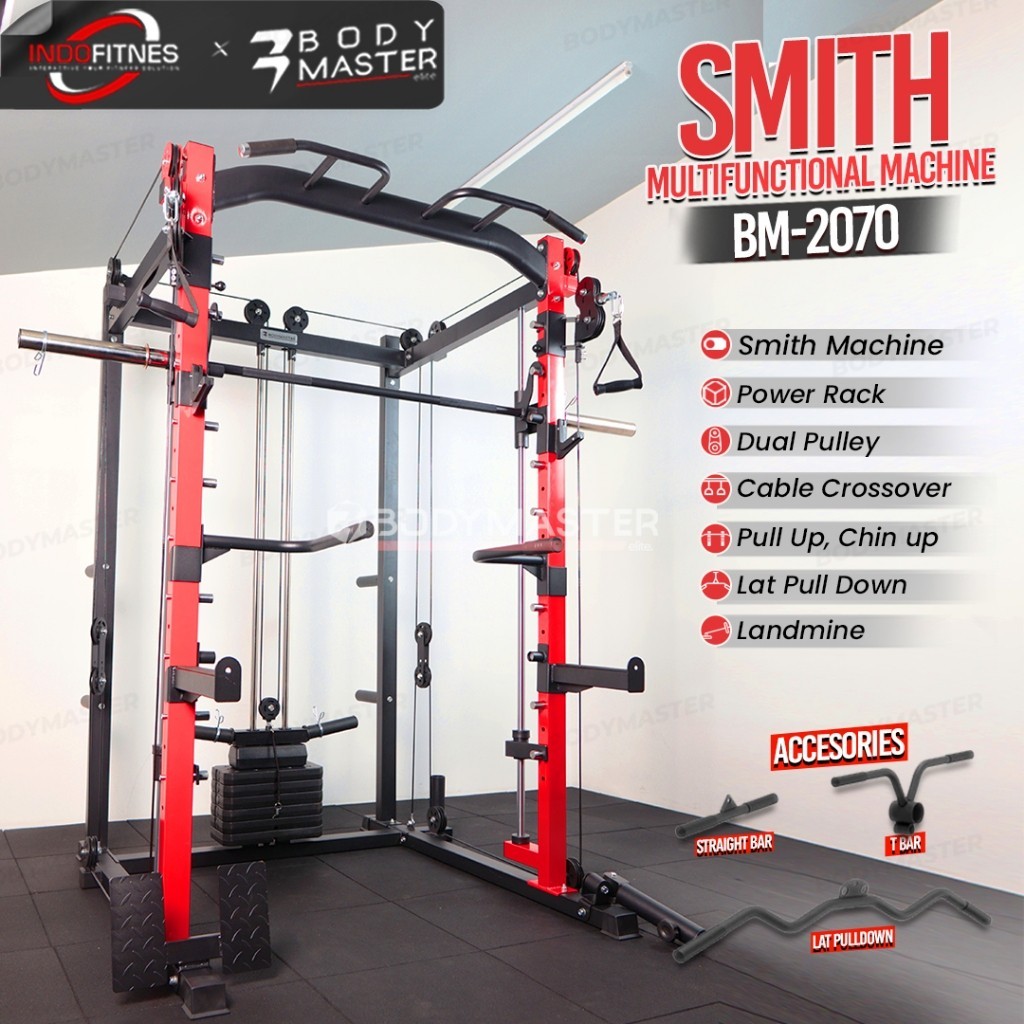 Jual PAKET BODYMASTER Smith Machine Functional Trainer BM-2070 - Squat ...