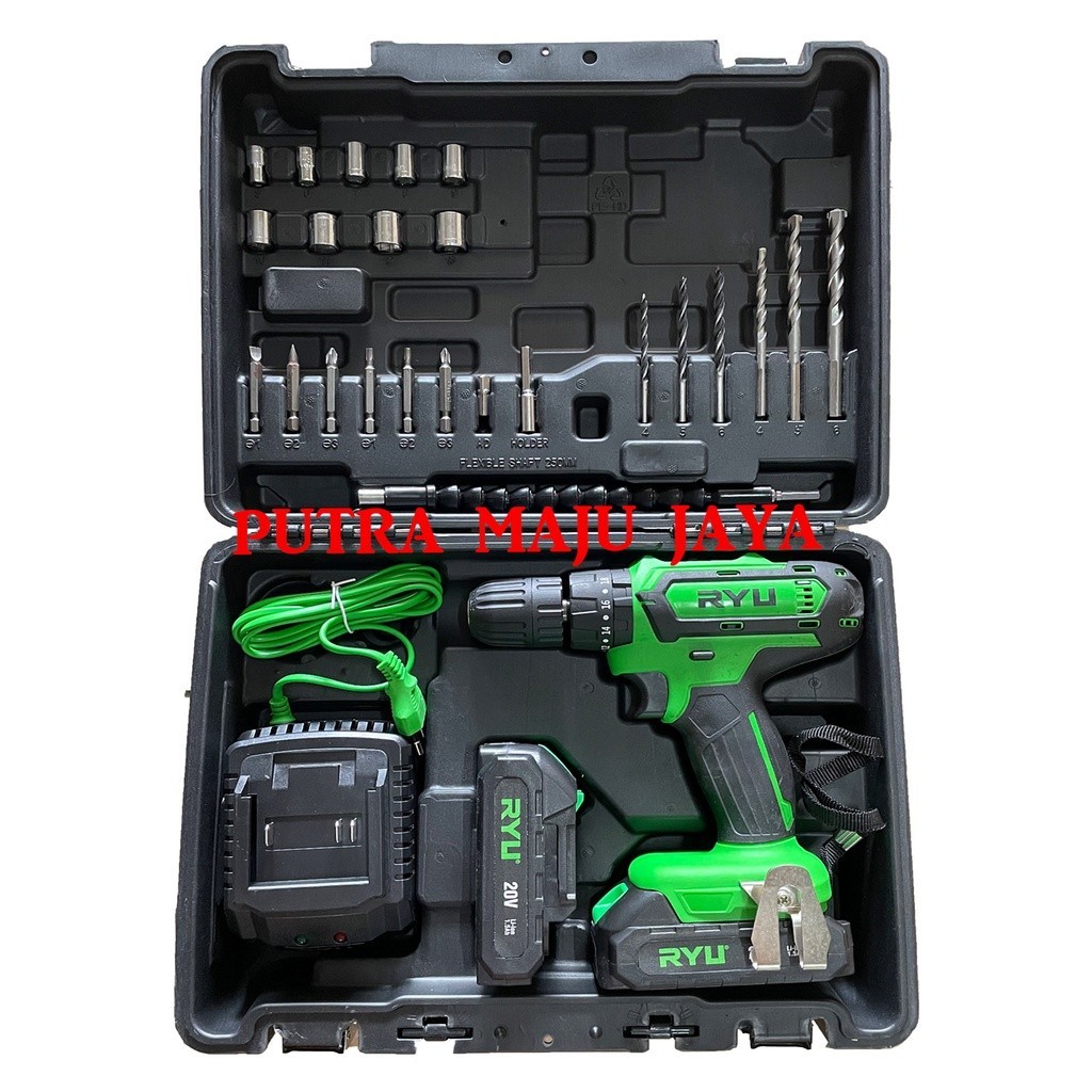 Jual Mesin Cordless Impact Drill RYU RCI20V Mesin Bor Batre Baterai RYU ...