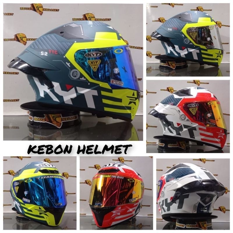 Jual KYT HELM TT COURSE FUSELAGE MATT YELLOW TTC motif terbaru (Paket Gantang) | Shopee Indonesia