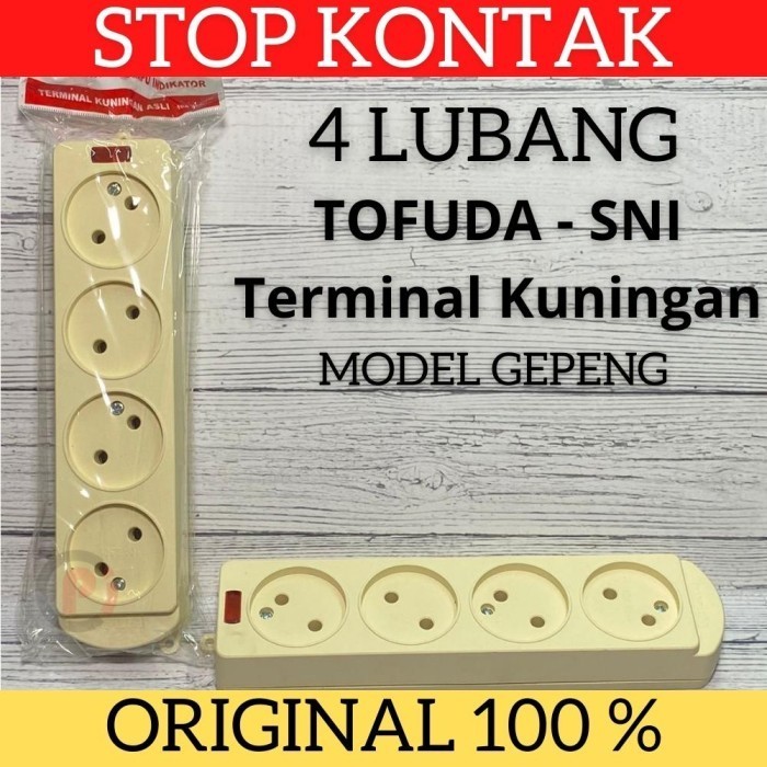 Jual TOFUDA Stop Kontak Terminal Listrik Gepeng 4L 4 Lubang Ada ...