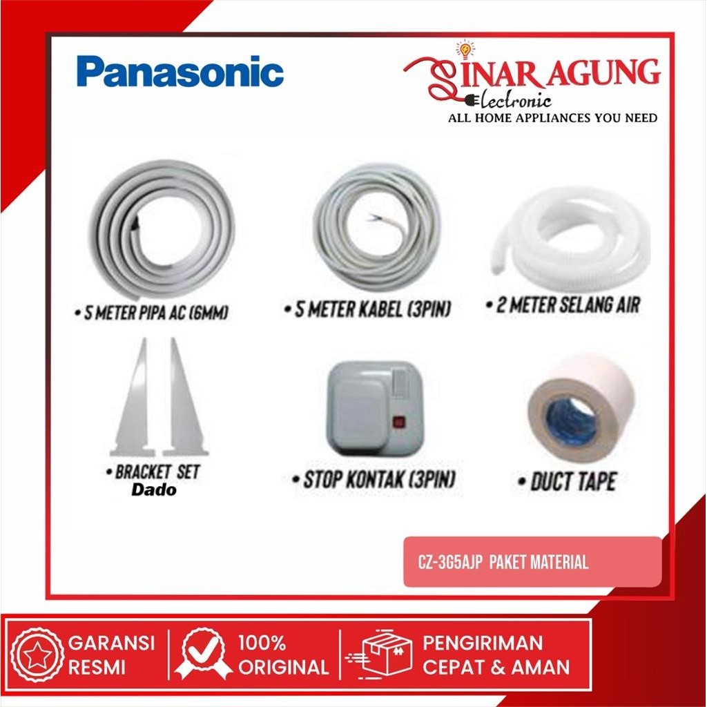 Jual PIPA AC PANASONIC CZ-3G5AJP PAKET MATERIAL 5 M [1/2 PK-1PK] 100 ...