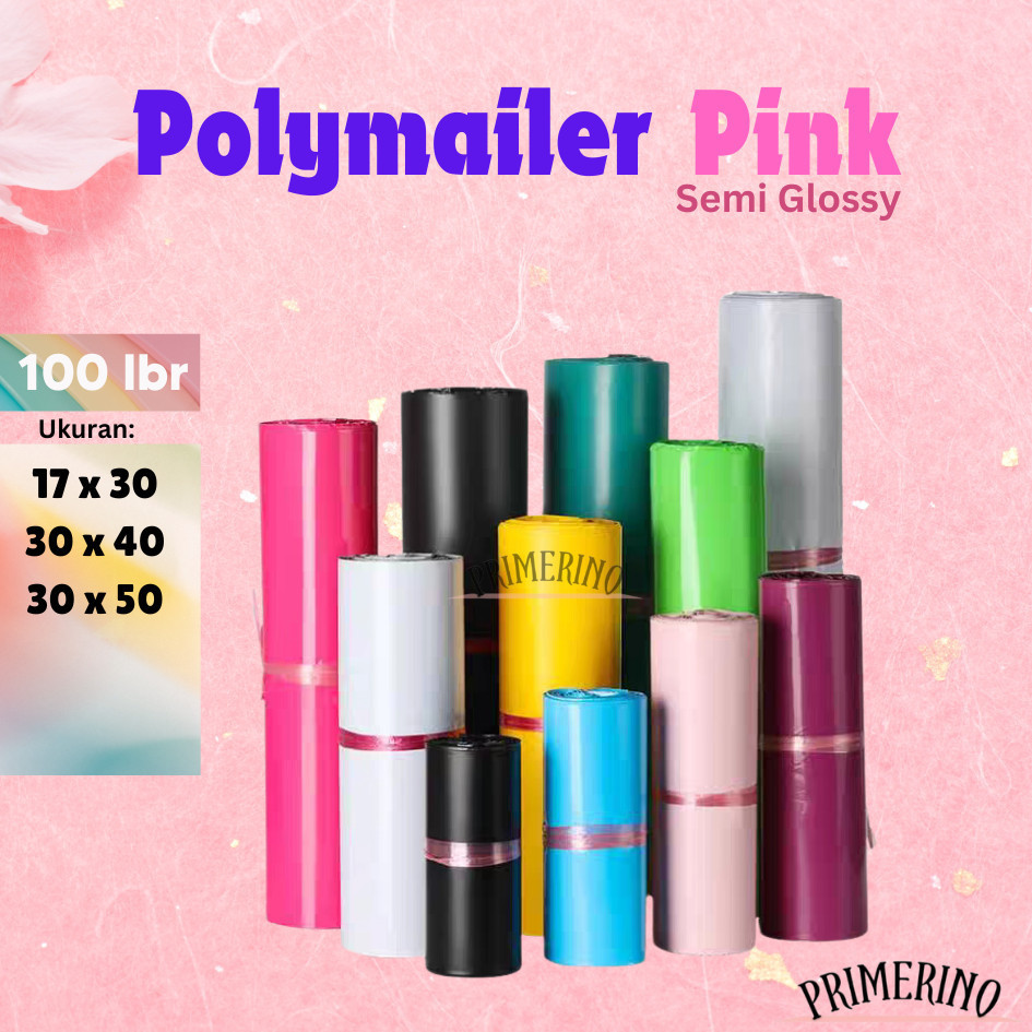 Jual (100 PCS) Plastik Polymailer Pink SEMI GLOSSY / Plastik Packing ...