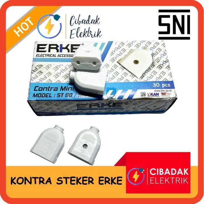 Jual Kontra Steker Tipis Erke / Contra Mini Cip Erke ST 380 Putih SNI | Shopee Indonesia