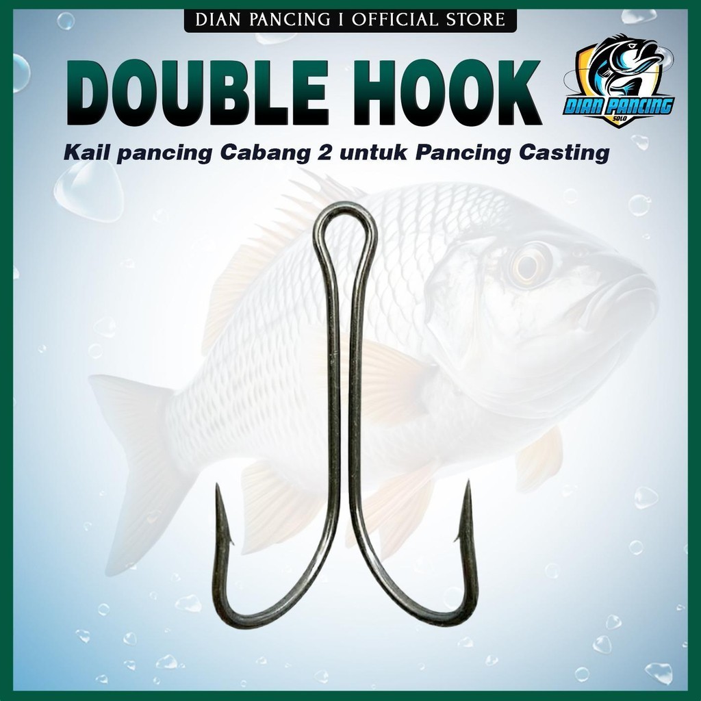 Jual Double Hook Kail Pancing Mata Kail Bahan Carbon Steel | Shopee ...