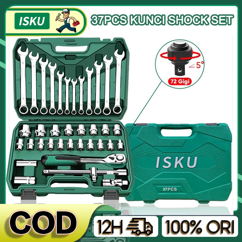 Jual ISKU Tool kit Set alat Kunci Sok set 37pcs/kunci pas Set 12pcs 8 ...