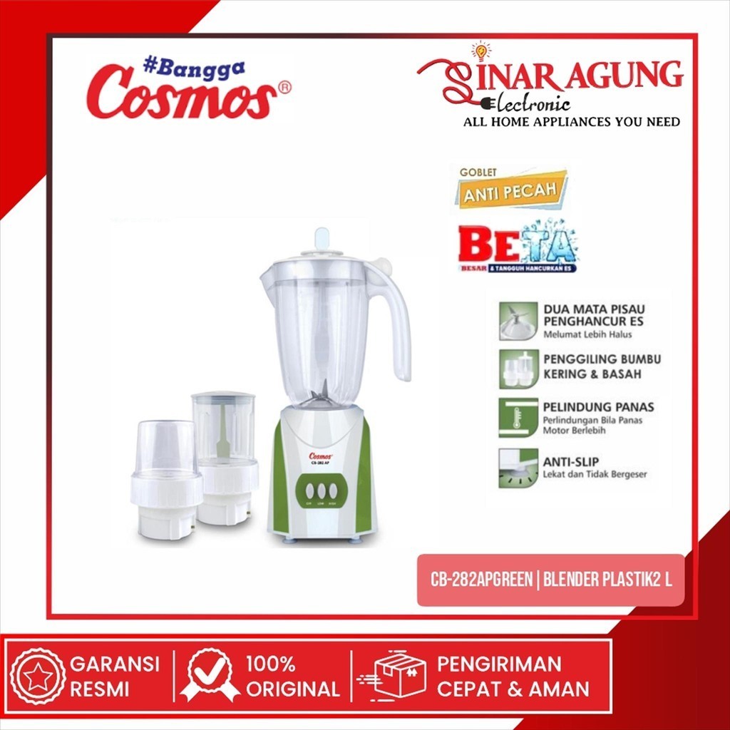 Jual COSMOS CB282AP / CB-282AP BLENDER 2 LITER GREEN - GARANSI RESMI ...