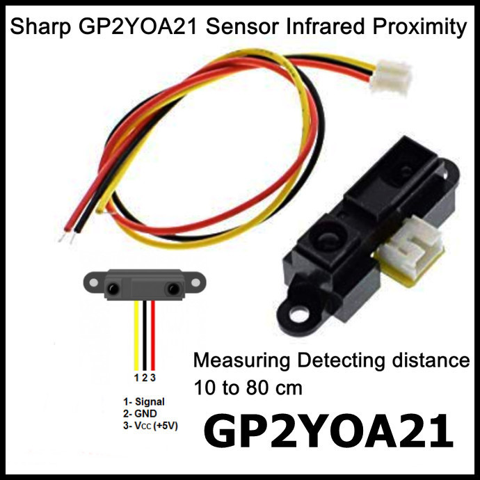 Jual Sensor Sharp GP2Y0A21 IR Range Sensor Jarak Obstacle Detection ...