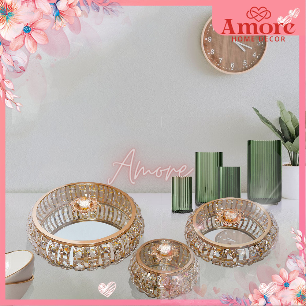 Jual Toples Kaca Kristal Model Lotus [Diameter 25CM] Penyimpanan ...