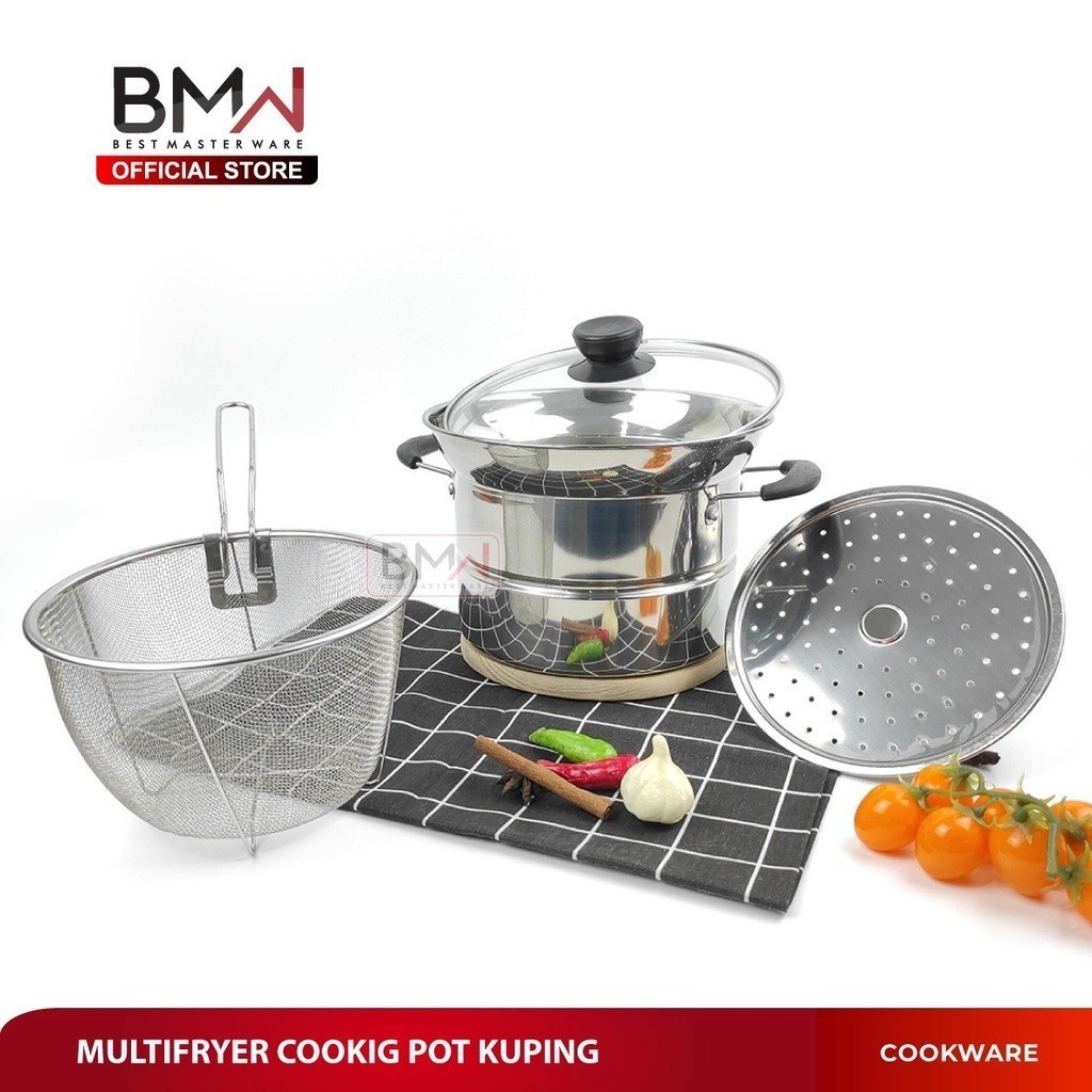 Jual BMW Kitchen Ware - Panci Set Kukus Goreng Rebus Deep Fryer 3 in 1 ...