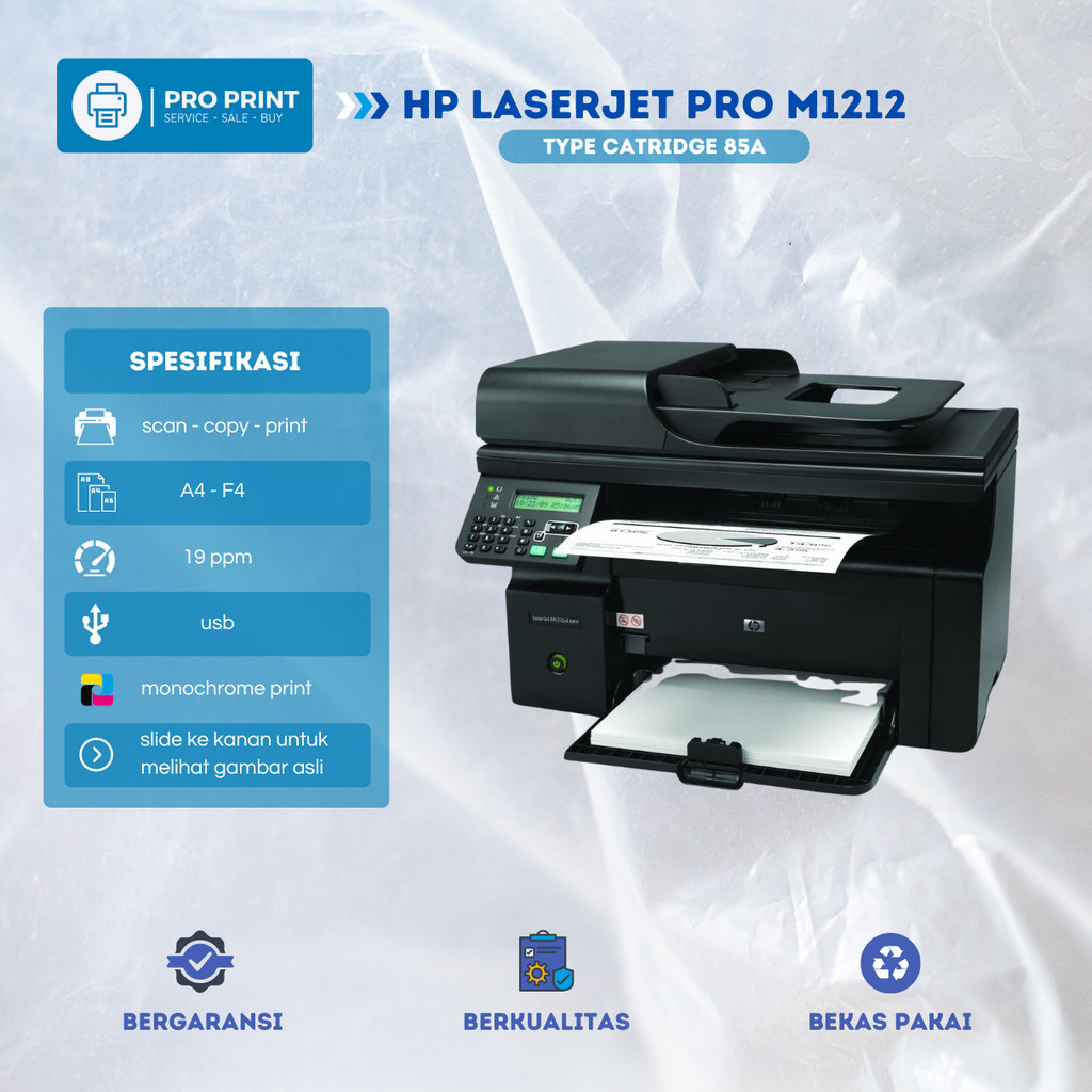 Jual Printer Hitam putih Hp Laserjet m1212 mfp - kertas a4 f4 - mini fotocopy | Shopee Indonesia